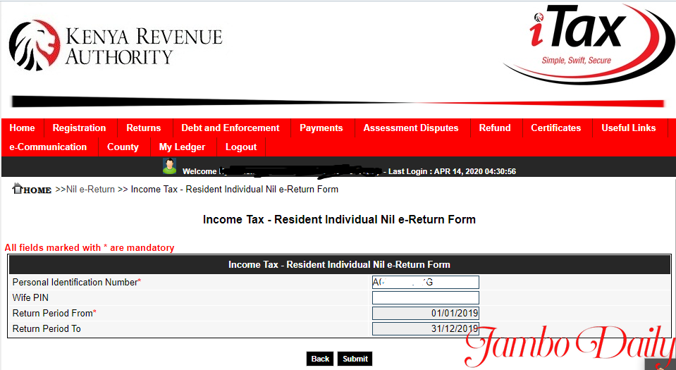 How to File KRA Nil Returns on iTax Portal in Kenya. - Jambo Daily