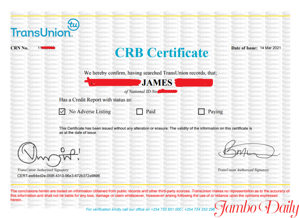 How To Get CRB Clearance Online and Pay Through M-Pesa.